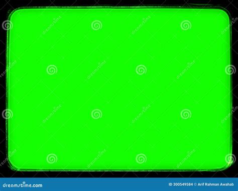 Solid Blank Empty Black Rectangle Screen Abstract With White Outline