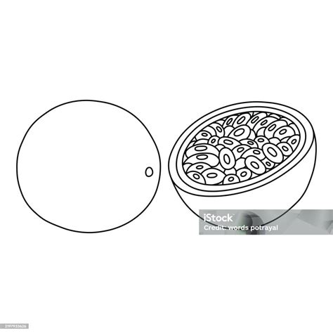 손으로 그린 아이 그리기 벡터 일러스트 레이 션 열정 과일 만화 절연 건강한 생활방식에 대한 스톡 벡터 아트 및 기타 이미지 건강한 생활방식 건강한 식생활 과일