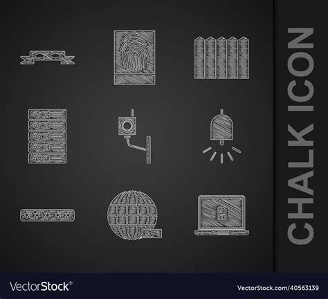 Set Security Camera Social Network Laptop Vector Image