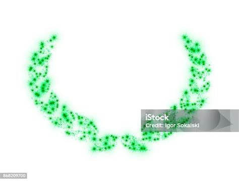 반짝반짝 빛나는 녹색 촉발 스타 흰색 배경에 고립의 만든 월계관와 선물 카드 인사에 대 한 서식 파일을 나타내는 그림 삽입 하는 텍스트 또는 이미지 복사 공간이 있다 0명에