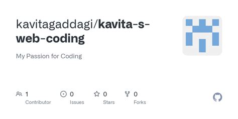 Github Kavitagaddagikavita S Web Coding My Passion For Coding