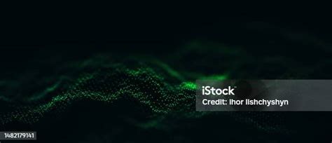 입자의 녹색 동적 파동 추상적인 미래 배경 빅 데이터 시각화 3d 렌더링 개념에 대한 스톡 사진 및 기타 이미지 개념 과학 데이터 Istock