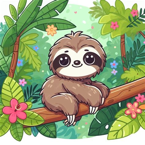 Premium Vector Sloth Cute Vector