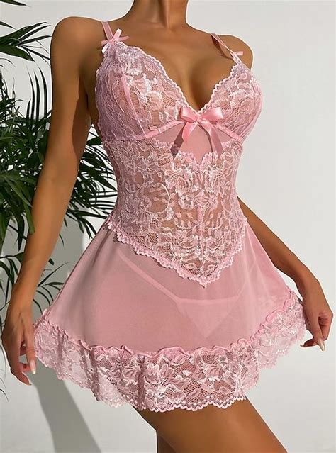 Olivia Mark Bow Decor Ruffle Hem Lace Garter Bustier Set Artofit