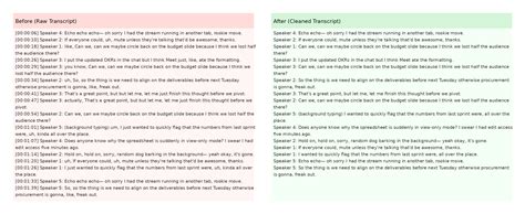 Transcript Cleaner Remove Timestamps Filler Words And Speaker Labels Free Online