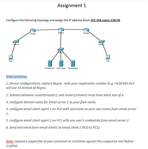 Assignment 1 Configure The Following Topology And