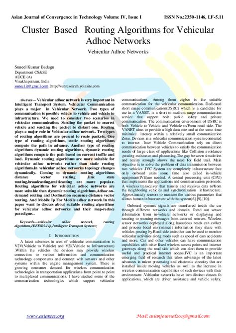 pdf cluster based routing algorithms for vehicular adhoc networks vehicular adhoc networks