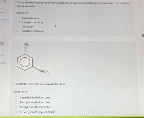 Solved During Bitumen Upgrading Benzene And Propene Can Be