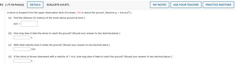 Solved A Stone Is Dropped From The Upper Observation Deck Of