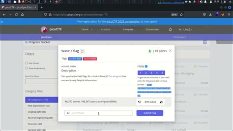 Wave A Flag Picoctf Youtube