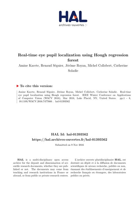 Pdf Real Time Eye Pupil Localization Using Hough Regression Forest Wacv 2016