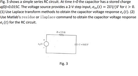 Solved Fig 3 Shows A Simple Series RC Circuit At Time T Chegg Com