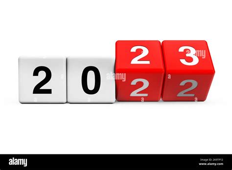 Blocks With The Transition From Year 2022 To 2023 On A White Background