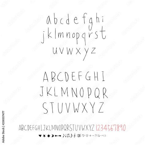 벡터 문자 손으로 쓴 글씨체 Stock Vector Adobe Stock