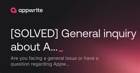 Solved General Inquiry About Appwrite Threads Appwrite