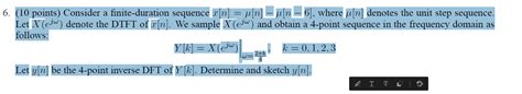 Solved 6 10 Points Consider A Finite Duration Sequence