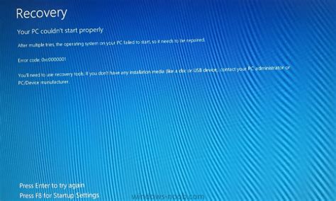SCCM 1606 Recovery Your PC Couldn T Start Properly System Center