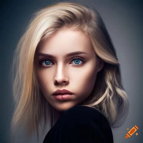 Fashionable Young Woman With Blonde Hair And Brown Eyes On Craiyon