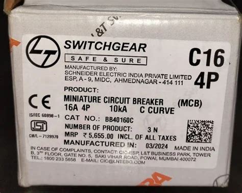 C 16a Mcb 4 Pole At ₹ 5655piece Panchla Id 2853863121930