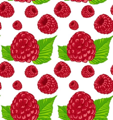Premium Vector Raspberry Print Seamless Pattern
