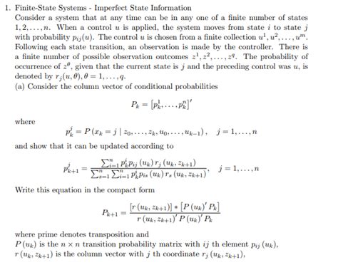 A 1 Finite State Systems Imperfect State