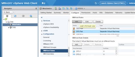 How To Configure Vmware Anti Affinity Rules For Metaswitch Products