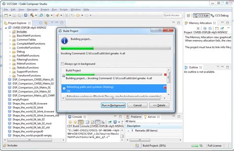 compilando a cmsis dsplib para os cortex m4 da ti embacados