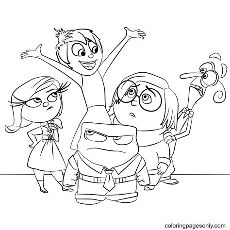 Inside Out All Characters Coloring Pages Inside Out Coloring Pages