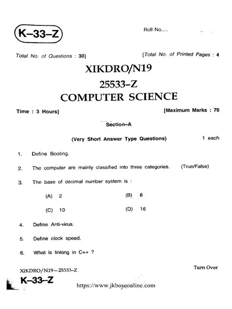 Jk Bose Class 11 Computer Science 25533 Z 2019 Pdf
