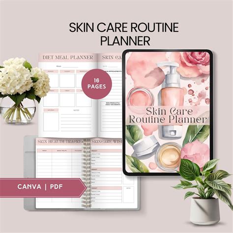 Skin Care Routine Printable Form Template Beauty Regimen Planner Daily