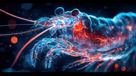 Close Up Of A Cell Featuring A Distinct Red And Blue Pattern Under Microscope Stock Illustration