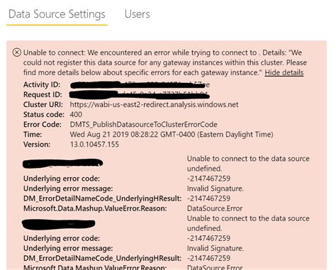 Invalid Signaturedatasource Refresh Error Microsoft Fabric Community