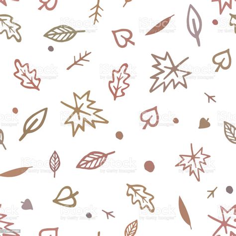 벡터 원활한 패턴 귀여운 손으로 그린 낙서 잎 패션 섬유 인쇄에 대한 트렌디 한 스칸디나비아 디자인 개념 자연 그림입니다 단풍나무속에 대한 스톡 벡터 아트 및 기타 이미지