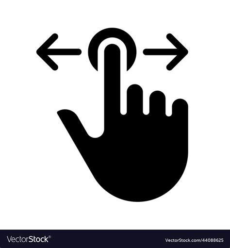 scrolling horizontally black glyph icon royalty free vector