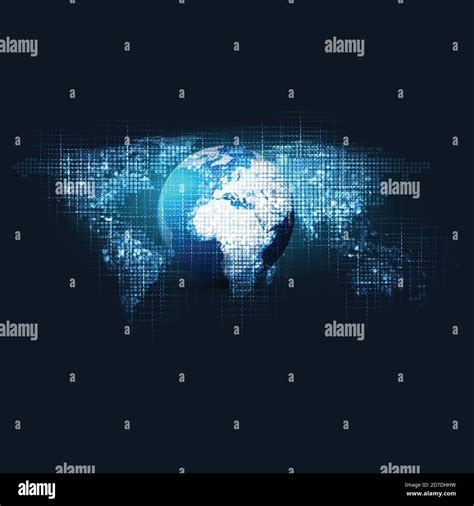 Cloud Computing And Networks Concept With Earth Globe And World Map