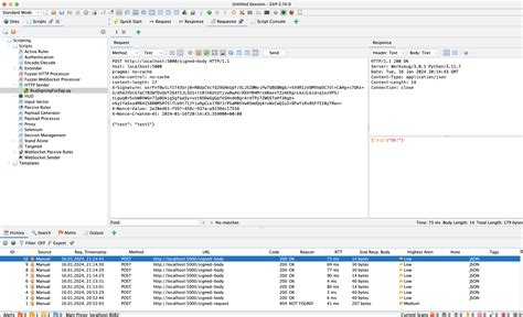 zap signing requests using rsa keys