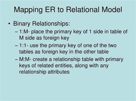 PPT Mapping ER To Relational Model PowerPoint Presentation Free Download ID 1408082