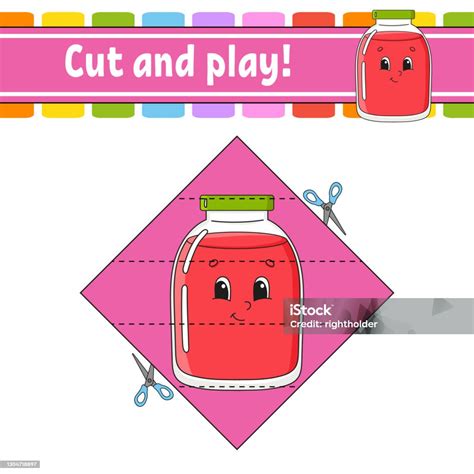 잘라 서 재생할 수 있습니다 어린이와 유아를위한 교육 활동 워크 시트 어린이를위한 게임 행복한 캐릭터 귀여운 만화 스타일의 간단한 플랫 컬러 고립 벡터 일러스트 0명에 대한