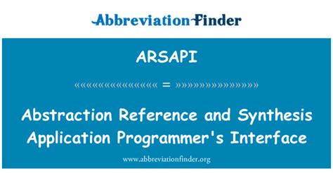 Arsapi Significa Referencia De Abstracción Y De Síntesis Aplicación