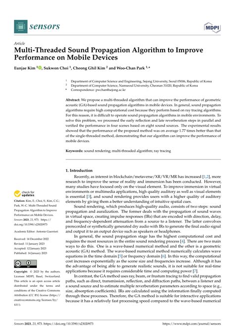 pdf multi threaded sound propagation algorithm to improve performance