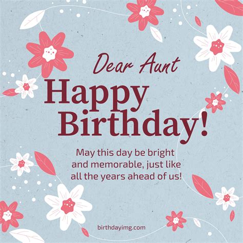 Free Happy Birthday Image For Aunt With Flowers