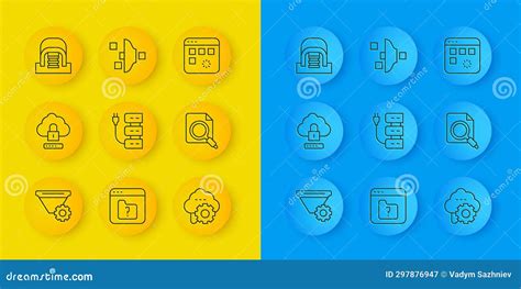 Set Line Filter Setting Cloud Computing Lock Server Technology Data Transfer Search Concept