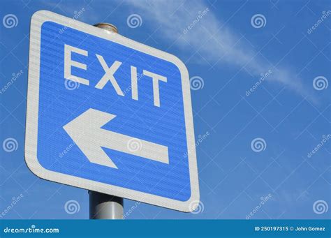 Exit Road Sign With Arrow Symbol Stock Image Image Of Access Advice