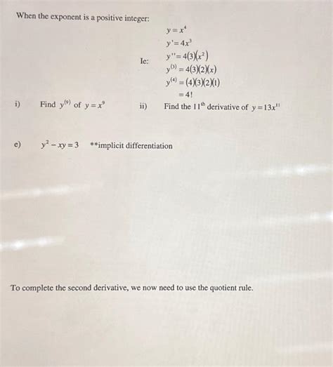 Solved When The Exponent Is A Positive Integer Ie