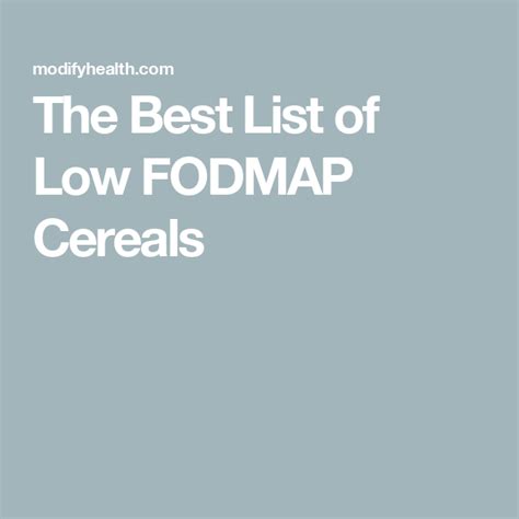 Discover 10 Low Fodmap Cereals Ideas Low Fodmap Fodmap Low Fodmap