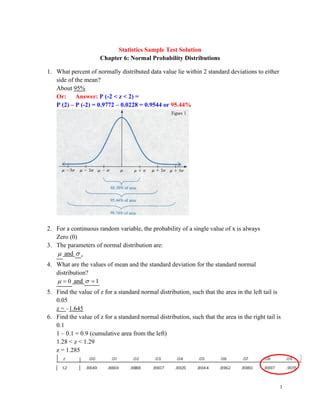 Solution To The Practice Test A Normal Probability Distribution PDF