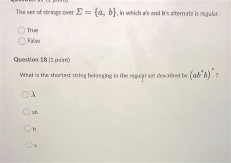 Solved The set of strings over Σ a b in which a s and Chegg com