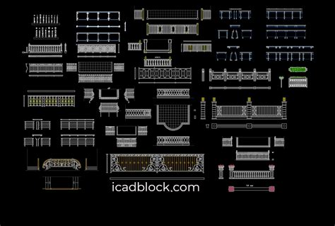 Railing Cad Block Collection In Dwg Icadblock Railing Cad Block Collection In Dwg Icadblock
