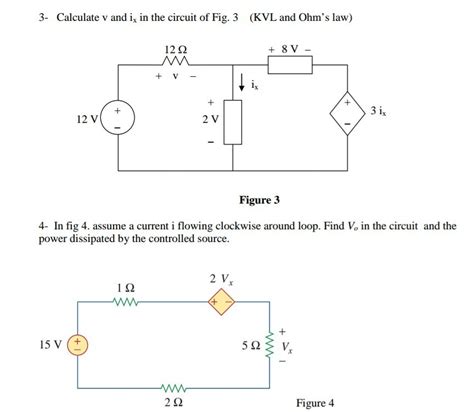 Solved 3 Calculate V And Ix In The Circuit Of Fig 3 Kvl