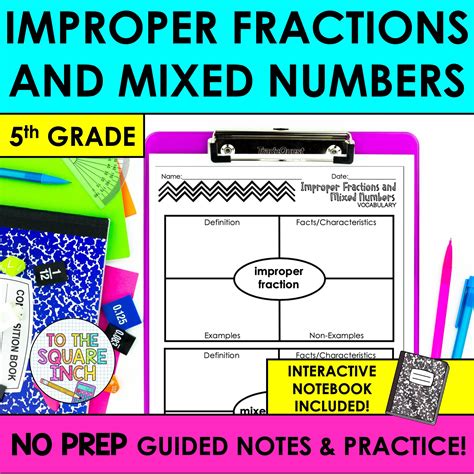 Improper Fractions And Mixed Numbers Notes To The Square Inch